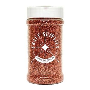 large 250g shaker jar of golden orange glitter-colourful glitter for resin or crafts, chunky glitter, nail art