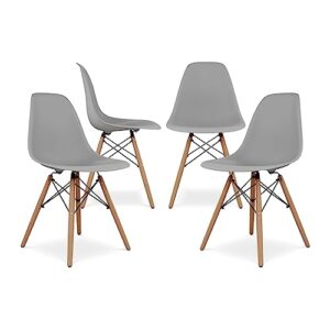 Aron Living Kids Playroom Table and Chair Set, Set of 4 Grey Chairs & White Table, Round Table with Chairs for Toddler Children, Kids Dining Table and Chair Set