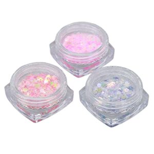 6Pcs Nail Glitter Powder Set, Luminous Decorative Sequins Art Enhancements Nail Art Accessories for DIY Manicure