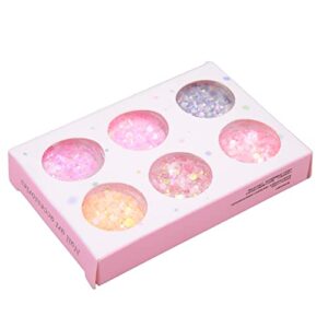 6Pcs Nail Glitter Powder Set, Luminous Decorative Sequins Art Enhancements Nail Art Accessories for DIY Manicure