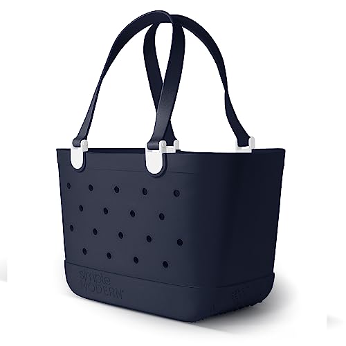 Simple Modern Beach Bag Rubber Tote | Waterproof Large Tote Bag with Zipper Pocket for Beach, Pool Boat, Groceries, Sports | Getaway Bag Collection | Deep Ocean