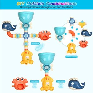 Bath Toys Bathtub Toy for Toddlers Age 2-4 Kids Bath Pipes Toys for 2 3 4 5 Years Boys and Girls Tub Water Toys with Color Box Birthday Gift