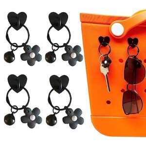 heyshapeing 4pcs hooks accessories for bogg bag, charms key holder for bogg bag hooks boggbag charms insert keychain holder organize valuables for beach bag