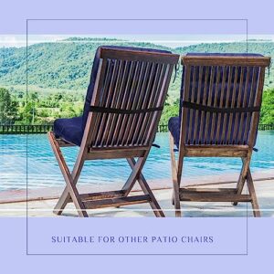 Hoteam 2 Pcs Outdoor High Back Chair Cushion Waterproof Patio Seat Back Cushion Set of 2 Rocking Chair Cushion Covers Thickened Patio Chair Pad for Indoor Outdoor Patio Garden (Navy)