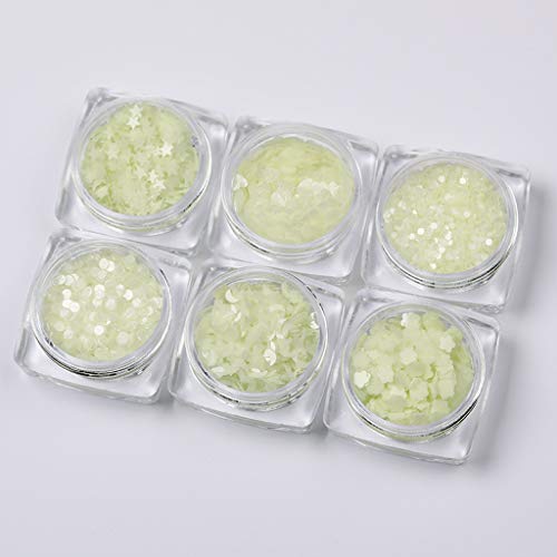 IOOOFU Multifunctional Luminous Sequins Glow in The Dark Glitters Sequins UV Resin Jewelry Findings Nail Art Decoration Crafts as showns Sequins