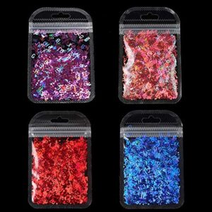 IOOOFU Alphabet Holographic Letters Chunky Resin Fillers DIY Nail Art Resin Supplies Epoxy Resin Fillers for DIY Mixed Sequins 12 Colors Glitters