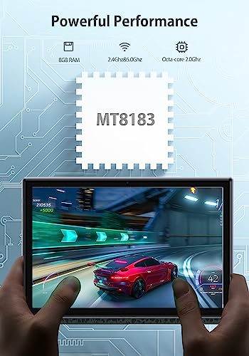 Dragon Touch 10 inch Android Tablet - 8GB RAM, 128GB, 1TB Expandable Storage, 10.1" HD Display, Android 12 Tablets, Octa Core Processor, 13MP Camera, 2.4Ghz & 5G WiFi, GPS, Compatible Docking Keyboard