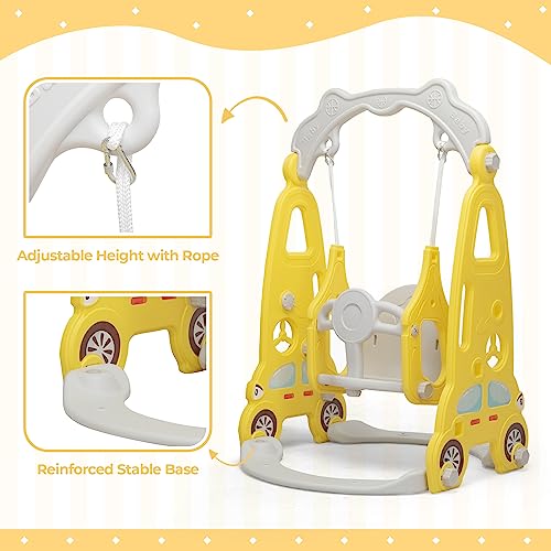 5 in 1 Kids Slide for Toddlers Age 1-3 Slide and Swing Set for Children Baby Indoor Outdoor, Playsets Playground Sets for Backyards Plastic