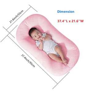 Loevin Baby Nest Sleeping for Baby in Bed,Baby Lounger for Newborn Portable,Washable Newborn Lounger for Boys & Girls 0-12 Months,Doudou Pink