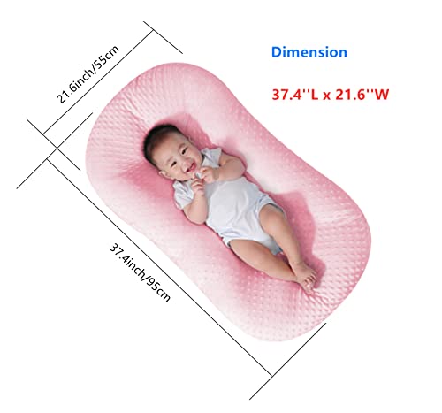 Loevin Baby Nest Sleeping for Baby in Bed,Baby Lounger for Newborn Portable,Washable Newborn Lounger for Boys & Girls 0-12 Months,Doudou Pink