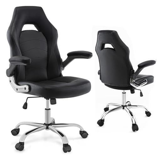 Gaming Chair - Executive Computer with Lumbar Support for Adults - 360° Swivel Rocking Home Office Computer Desk PU Leather Task Chair