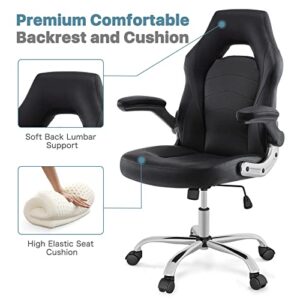 Gaming Chair - Executive Computer with Lumbar Support for Adults - 360° Swivel Rocking Home Office Computer Desk PU Leather Task Chair