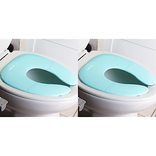 Folding Travel Potty Seat for Boys and Girls, Fits Round & Oval Toilets, Non-Slip Suction Cups, Includes Free Travel Bag - Jool Baby (Pack of 2)