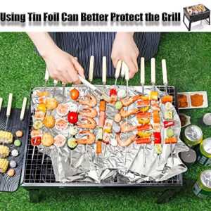 Asfety Folding Portable 23.6" Barbecue Charcoal Grill For Outdoor Cooking, Stainless Steel Small Smoker BBQ Folding Rack, BBQ Tool Kits for Terrace Camping Picnics Beach Hiking Party