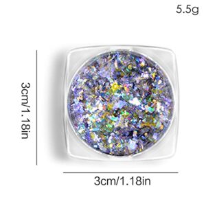 ljhnba Opal Powder Irregular Foil Loose Glitter Pigments Eyeshadow Nail Art Resin Crafts Manicure Chrome Decoration