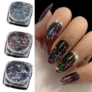 ljhnba Opal Powder Irregular Foil Loose Glitter Pigments Eyeshadow Nail Art Resin Crafts Manicure Chrome Decoration