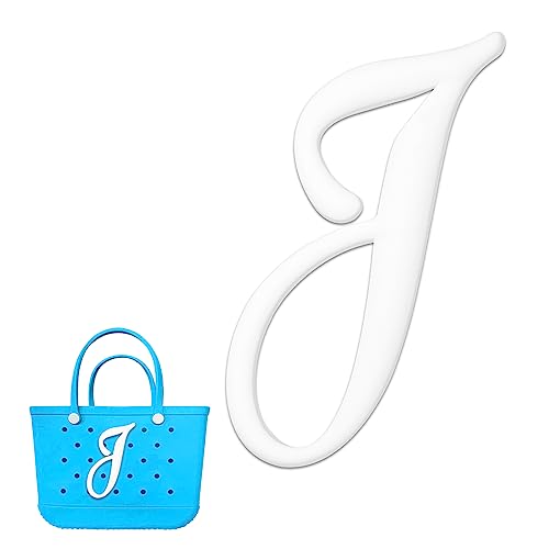 Decorative Lettering for Bogg Bag, White Charm for Bogg Bag Cute Bag Accessories Alphabet Letter Charm Inserts for DIY Personalizing Your Handbag(J)