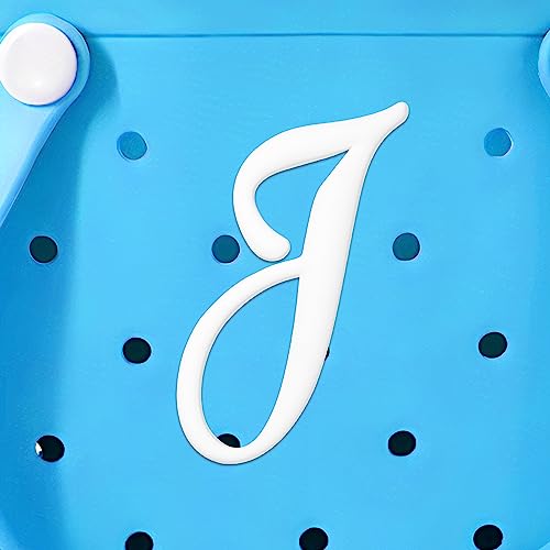 Decorative Lettering for Bogg Bag, White Charm for Bogg Bag Cute Bag Accessories Alphabet Letter Charm Inserts for DIY Personalizing Your Handbag(J)