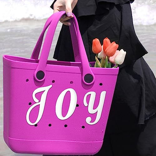 Decorative Lettering for Bogg Bag, White Charm for Bogg Bag Cute Bag Accessories Alphabet Letter Charm Inserts for DIY Personalizing Your Handbag(J)