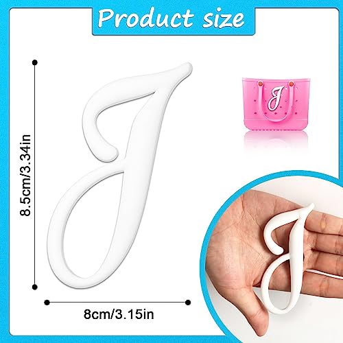 Decorative Lettering for Bogg Bag, White Charm for Bogg Bag Cute Bag Accessories Alphabet Letter Charm Inserts for DIY Personalizing Your Handbag(J)