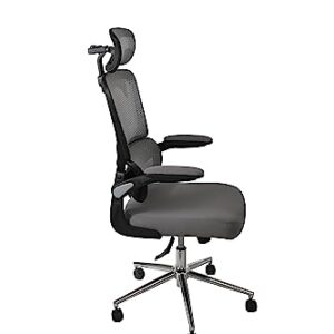 Mesh Ergonomic Office Chair with Flip Up Arms High Back Desk Chair -High Adjustable Headrest with Flip-Up Arms, Tilt Function, Lumbar Support Swivel Computer Chair Task Chair,Executive Chair, Gray