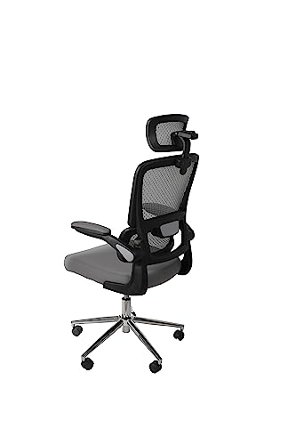 Mesh Ergonomic Office Chair with Flip Up Arms High Back Desk Chair -High Adjustable Headrest with Flip-Up Arms, Tilt Function, Lumbar Support Swivel Computer Chair Task Chair,Executive Chair, Gray