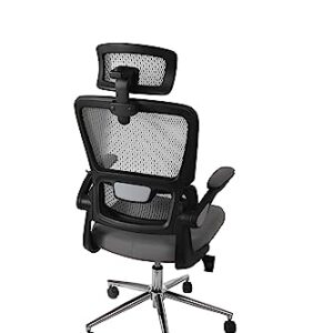 Mesh Ergonomic Office Chair with Flip Up Arms High Back Desk Chair -High Adjustable Headrest with Flip-Up Arms, Tilt Function, Lumbar Support Swivel Computer Chair Task Chair,Executive Chair, Gray