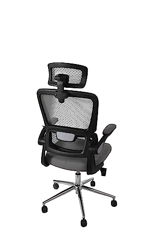 Mesh Ergonomic Office Chair with Flip Up Arms High Back Desk Chair -High Adjustable Headrest with Flip-Up Arms, Tilt Function, Lumbar Support Swivel Computer Chair Task Chair,Executive Chair, Gray