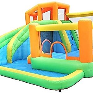 Bouncy Castle, Inflatable Castle for Kids Inflatable Castle Family Children's Playground Outdoor Play Equipment Small Trampoline Slide (Outdoor Sports)