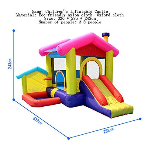 Bouncy Castle, Inflatable Castle Jumping Slide Bounce House, Children's Trampoline with Blower, Suitable for Outdoor Family Playground Garden Kid's Play and Entertainment