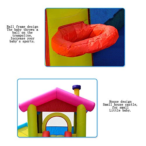 Bouncy Castle, Inflatable Castle Jumping Slide Bounce House, Children's Trampoline with Blower, Suitable for Outdoor Family Playground Garden Kid's Play and Entertainment