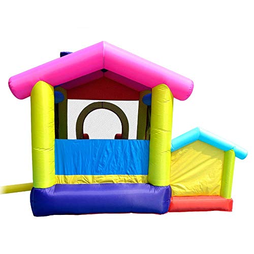 Bouncy Castle, Inflatable Castle Jumping Slide Bounce House, Children's Trampoline with Blower, Suitable for Outdoor Family Playground Garden Kid's Play and Entertainment