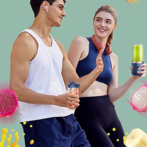 Qiopertar Portable Blenders,Personal Blend-er For Shakes And Smoothies, Fruit Juicer USB Rechargeable With 6 Blades, Handheld Blenders For Sports Travel And Outdoors