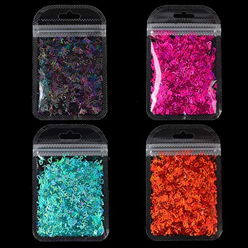 zuarfy Alphabet Holographic Letters Chunky Resin Fillers DIY Nail Art Resin Supplies Epoxy Resin Fillers for DIY Mixed Sequins