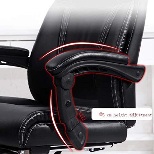 XXXDXDP Executive Office Chair PU Leather Ergonomic Computer Chair High Back Home Office Swivel Desk Chairs with Headrest and Lumber Support, Black