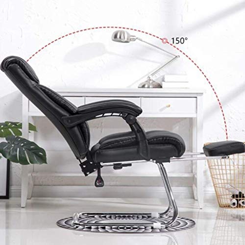 XXXDXDP Executive Office Chair PU Leather Ergonomic Computer Chair High Back Home Office Swivel Desk Chairs with Headrest and Lumber Support, Black