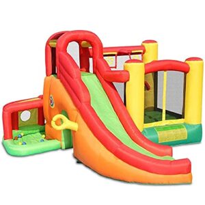 Inflatable Castle for Children,/Indoor and Outdoor Large-Scale Park Trampoline/Slide Rock Climbing/Small Household Playground/Safe and Non-Toxic/Easy to Clean