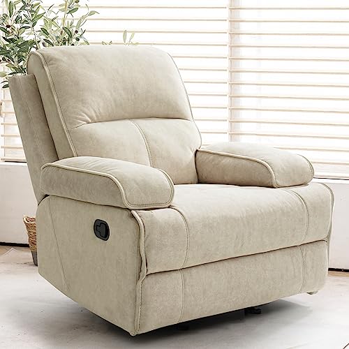 Harkawon Recliner Chair Glider Rocking Recliner Fabric Chair, Comfy Upholstered Glider Rocker for Nursery, Modern Armchair with Tall Back for Living Room, Bedroom