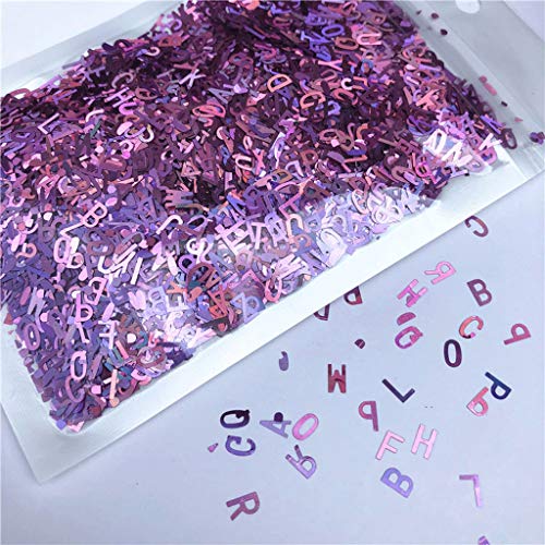 Stebcece ✪ Alphabet Holographic Laser 26 English Letters Mixed Chunky Glitter for DIY Craft