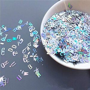 Stebcece ✪ Alphabet Holographic Laser 26 English Letters Mixed Chunky Glitter for DIY Craft