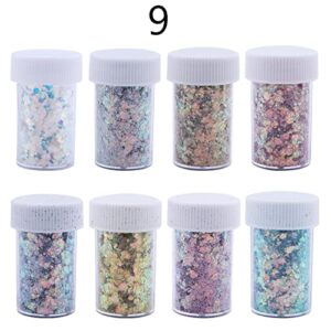 Craft Glitter Set 12 Colors Holographic Glitter Sequins Resin Rainbow Glitter for Body Face Nail Art Craft