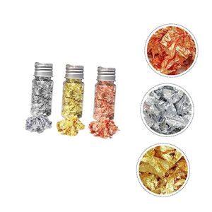 Hemoton 3 Gold Foil Nail Glitter Sequins Foil Nail Chip Glitter Gold Flake Sheets Girls Suit Glitter Set Flakes for Nails Decorative Foil Paper Baking Foil Paper Nail Flakes Blade