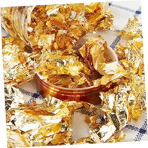 Hemoton 3 Gold Foil Nail Glitter Sequins Foil Nail Chip Glitter Gold Flake Sheets Girls Suit Glitter Set Flakes for Nails Decorative Foil Paper Baking Foil Paper Nail Flakes Blade