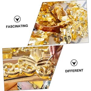 Hemoton 3 Gold Foil Nail Glitter Sequins Foil Nail Chip Glitter Gold Flake Sheets Girls Suit Glitter Set Flakes for Nails Decorative Foil Paper Baking Foil Paper Nail Flakes Blade