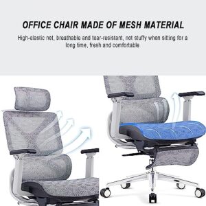 Ergonomic Office Chair, Mesh Computer Chair, Home Office Desk Chair, Task Chair with Lumbar Support, 90°-165° Tilt Angle, Adjustable Headrest & Armrest, 360° Rotation Chair (Color : Black-Without Foo