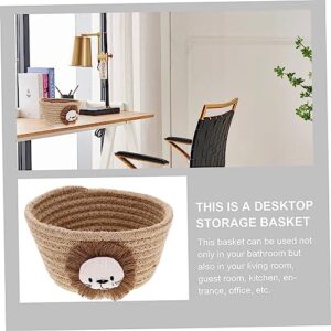 STOBAZA Nordic Cotton Rope Storage Box Porch Finishing Basket Home Animal Weaving Desktop Storage Box Baby Basket Woven Basket Baby Storage Basket Woven Baskets for Storage Nursery Baskets