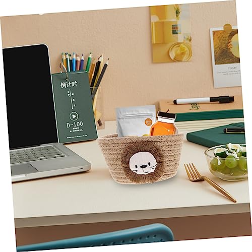 STOBAZA Nordic Cotton Rope Storage Box Porch Finishing Basket Home Animal Weaving Desktop Storage Box Baby Basket Woven Basket Baby Storage Basket Woven Baskets for Storage Nursery Baskets