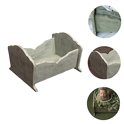 Alasum 1pc Cot Photo Props Newborn Crib Wooden Crib Newborn Props Infant Photo Crib Baby Photo Prop Baby Photography Bed Wood Green New Born Photo Crib Baby Photography Crib Modeling Baby