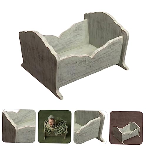 Alasum 1pc Cot Photo Props Newborn Crib Wooden Crib Newborn Props Infant Photo Crib Baby Photo Prop Baby Photography Bed Wood Green New Born Photo Crib Baby Photography Crib Modeling Baby