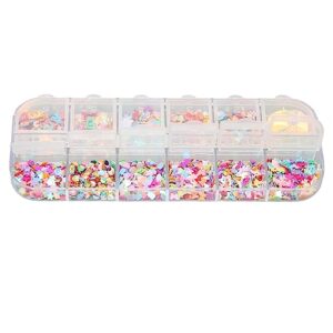 tgoon art glitter sequins, portable shiny nail decals flakes for nail art craft makeup